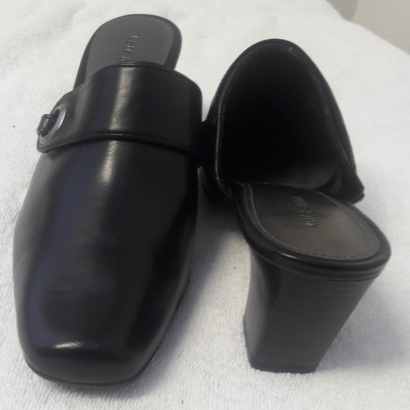 Kate Ann | Shoes | Kate Ann Mules Black Heel Harness Strap | Poshmark